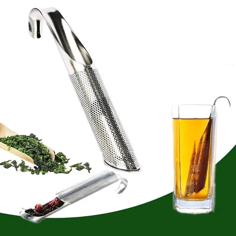 Tea Infuser Stainless Steel Stick Pipe Tea Steeper Strainer Mesh Tea ...