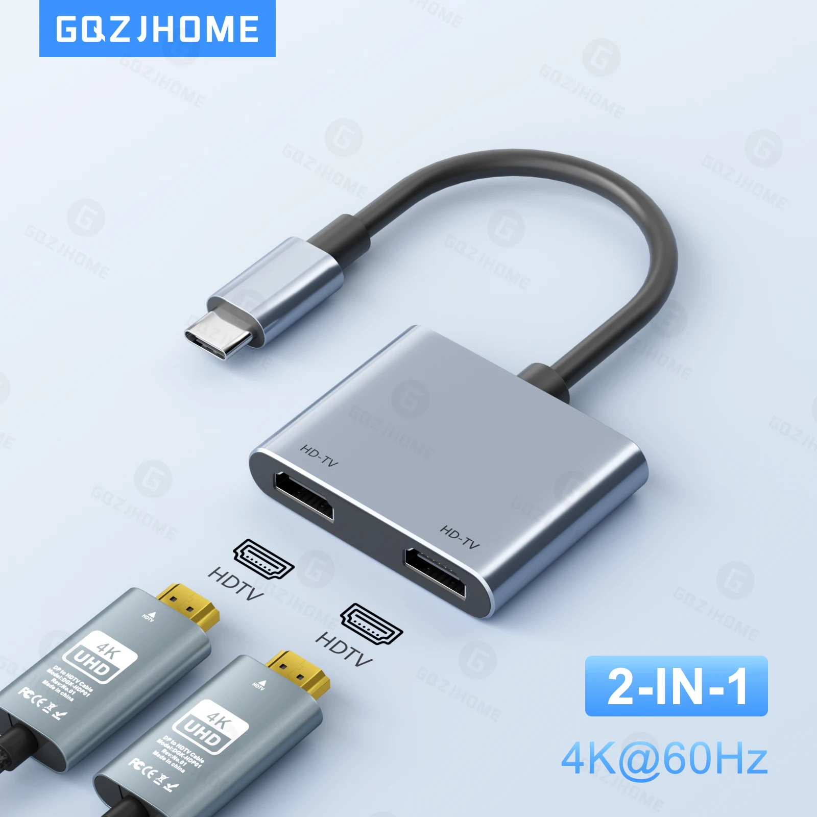 MST 4K USB C to Dual HDTV Adapter Type C to HDTV Converter for Laptop ...