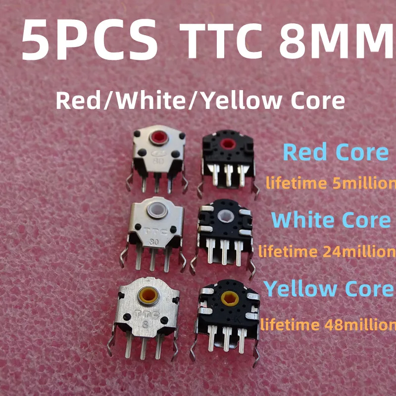 New TTC 5PCS 8MM Gold Wheel Yellow Wheel GPX GPW Mouse Wheel Encoder ...