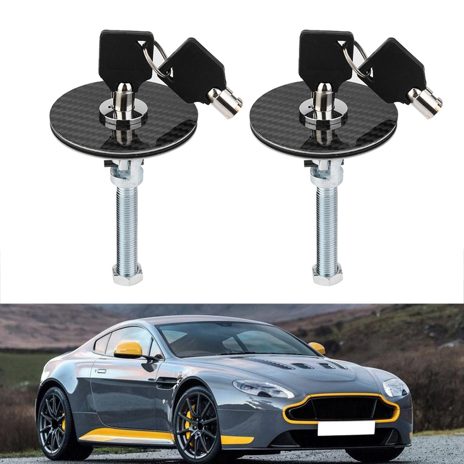 Universal-Engine-Hood-Cover-Lock-Key-Pin-Kit-Quick-Latch-Release ...