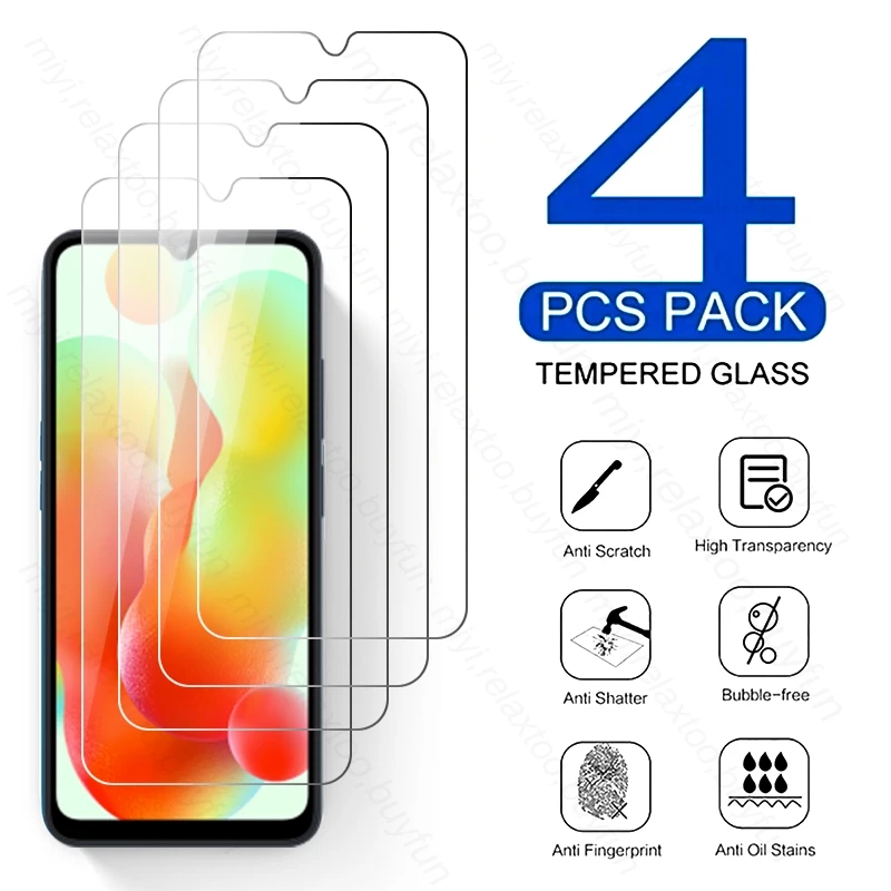 4pcs cover for xiaomi redmi 12c case tempered protective glass redmi12 ...