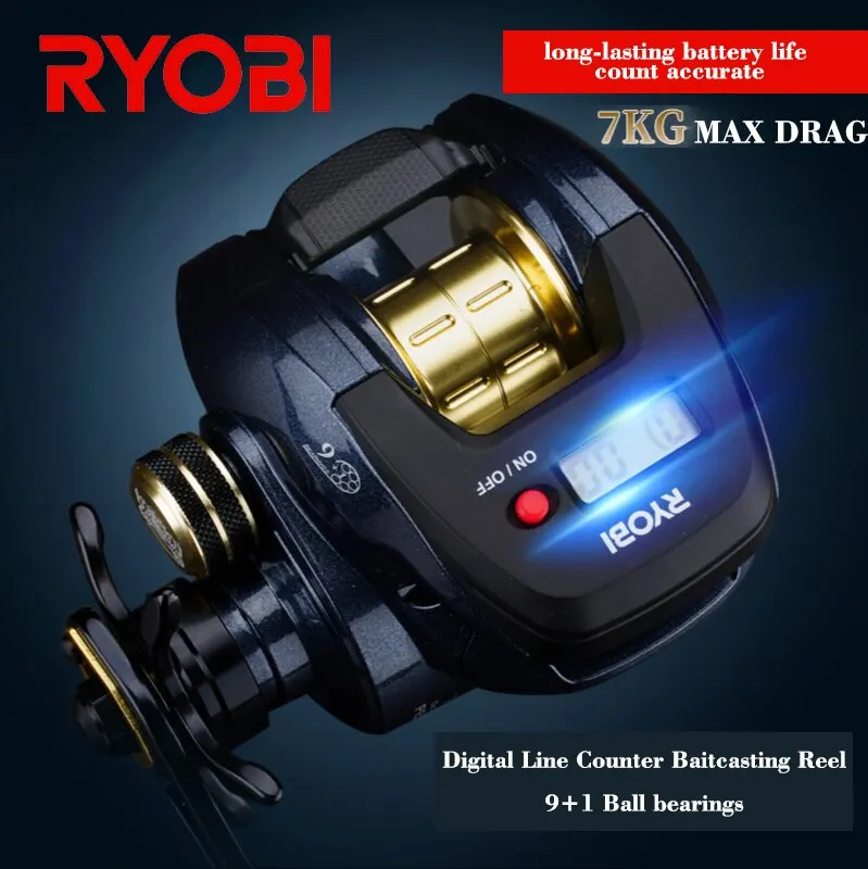 RYOBI 150R Digital Line Counter Ultralight Baitcast Fishing Reel 7KG ...
