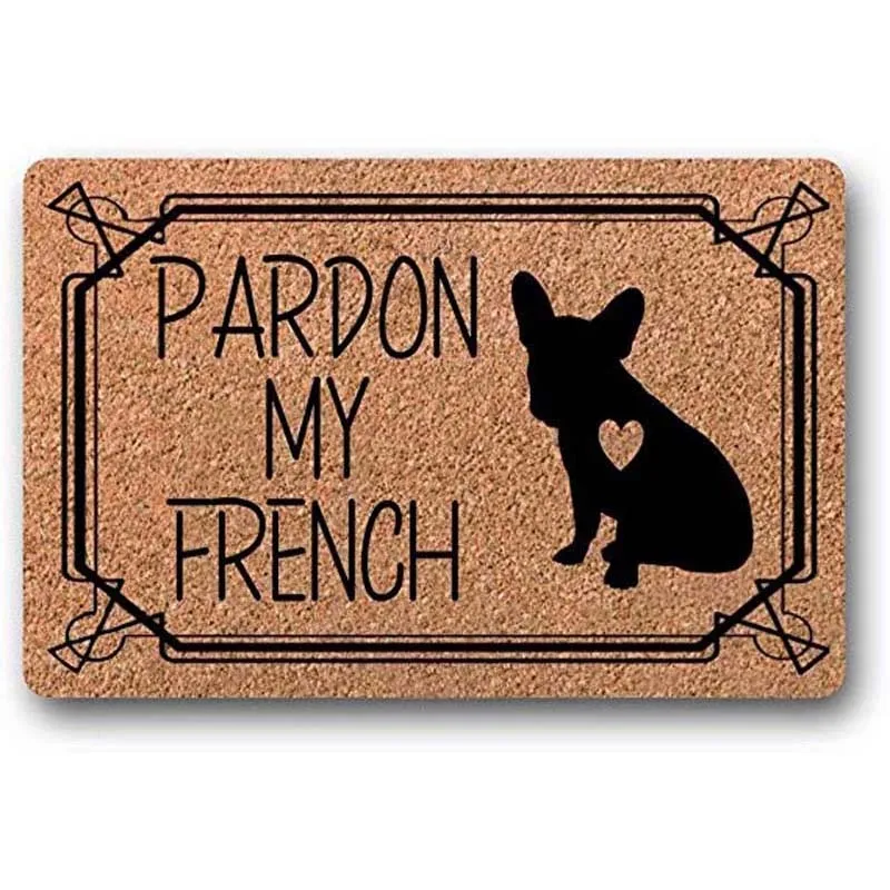 My-French-Funny-French-Bulldog-Welcome-Door-Mat-Nonslip-Frenchie-Rug ...