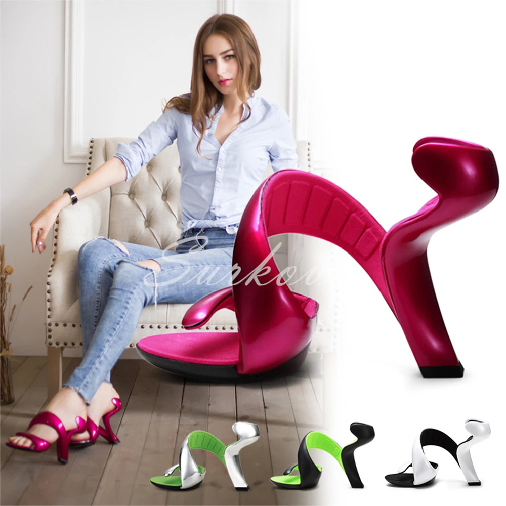 Snake-Winding-Shaped-Heel-Bottomless-Sandals-Personalized-Design ...