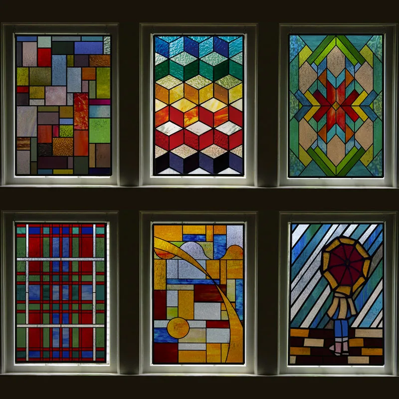 Window-Film-3D-Frosted-Stained-Glass-Films-Customized-Art-Design-Mosaic ...