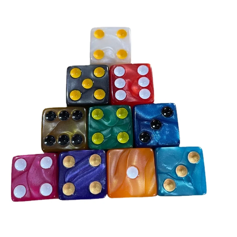 10Pcs-set-16MM-Square-Angle-Pearl-Pattern-Dice-with-Large-Hole-Count ...