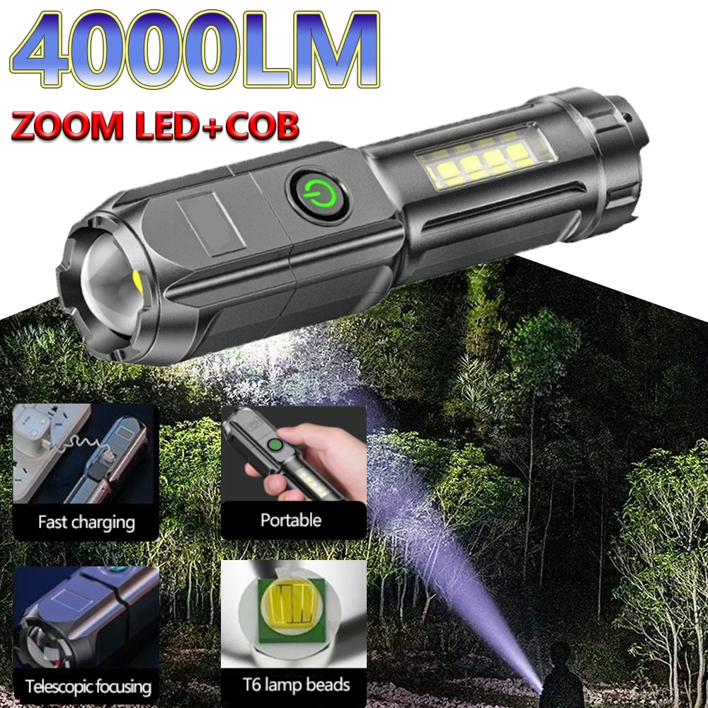 High-Power-Light-Flashlight-Outdoor-Portable-Telescopic-Focusing-Strong ...