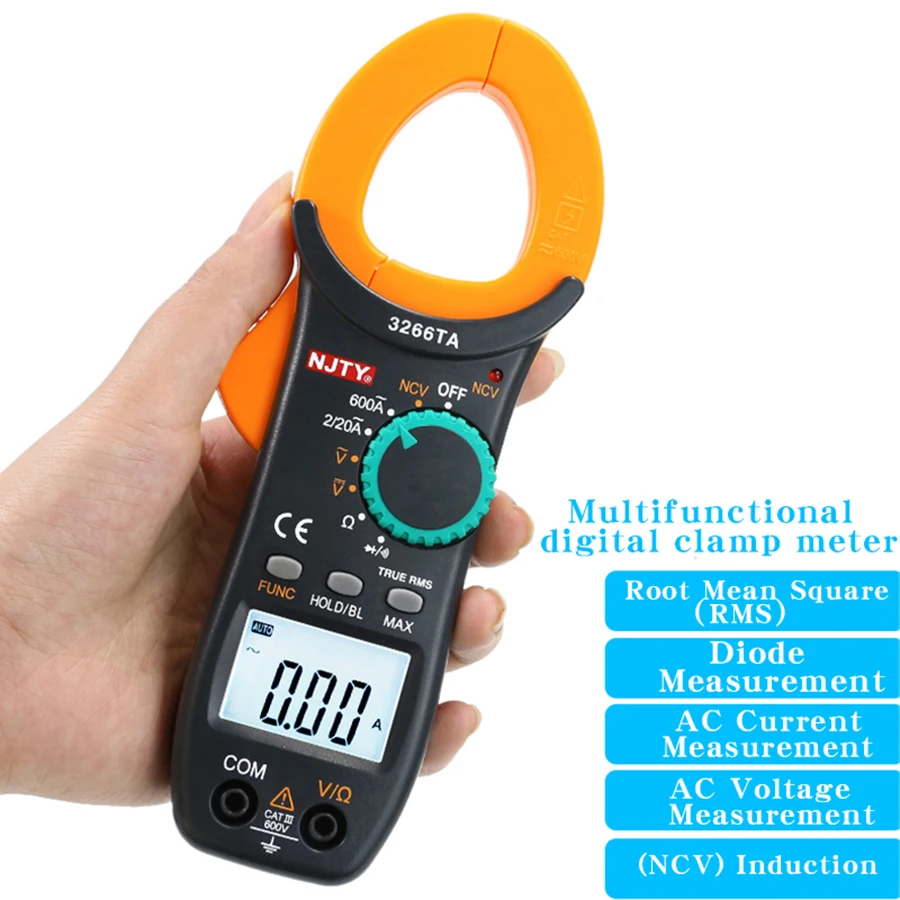 NJTY-3266TA-Digital-Clamp-Meter-Multimeter-Clamp-Ammeter-3266TD-for ...