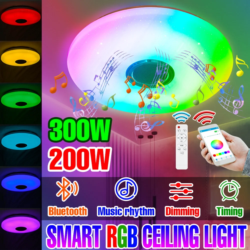 Led-Smart-Ceiling-Lamp-Bedroom-Night-Light-200W-300W-LED-Recessed ...
