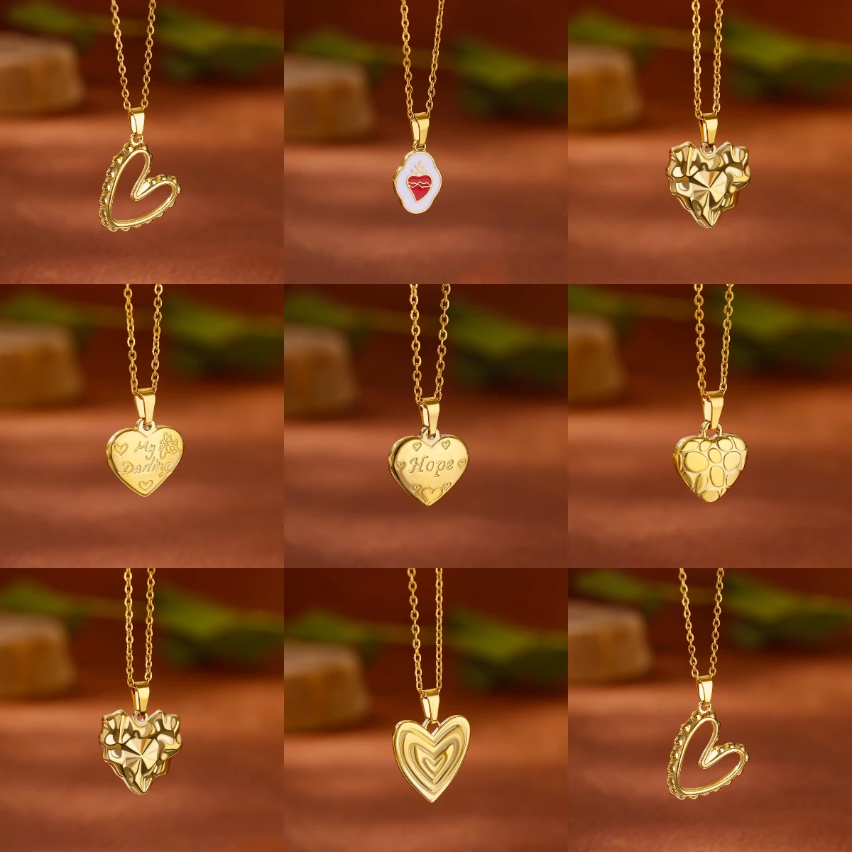 Stainless-Steel-Heart-Letter-Pendant-Nceklace-For-Women-Trendy-Carved ...