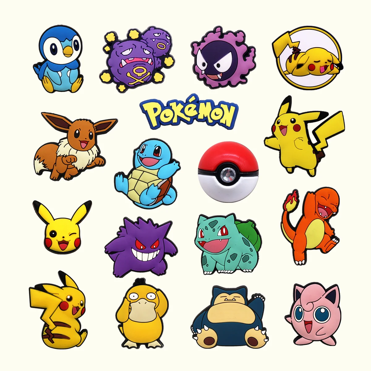 1pcs Pokemon Shoe Charms for Clog Pins Buckle PVC Cartoon Squirtle ...