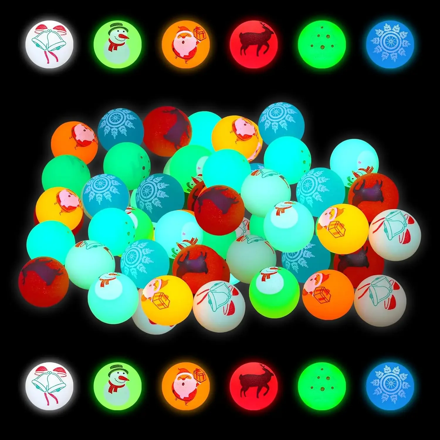 100-Pcs-Christmas-Glow-Bouncy-Balls-Glow-in-The-Dark-Rubber-Bouncing ...