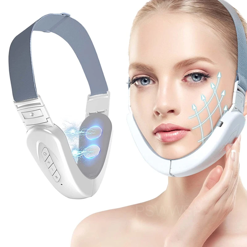 Double Chin Reducer Machine Electric V-Face Shaping Beauty Belt Blue ...