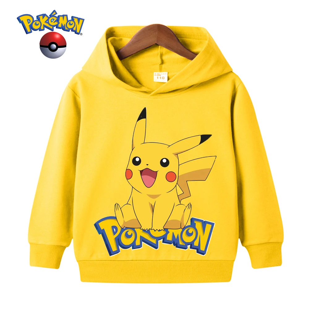 Pokemon Children Costume Spring Boy Hoodie Kids Clothes Funny Pikachu ...