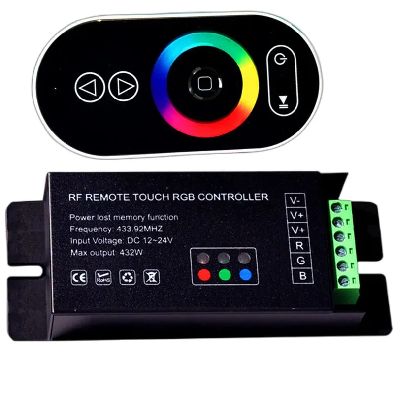 GT888-RGB-LED-Controller-RF-Touch-Panel-Remote-Light-Tape-DC12V-24V-6A ...