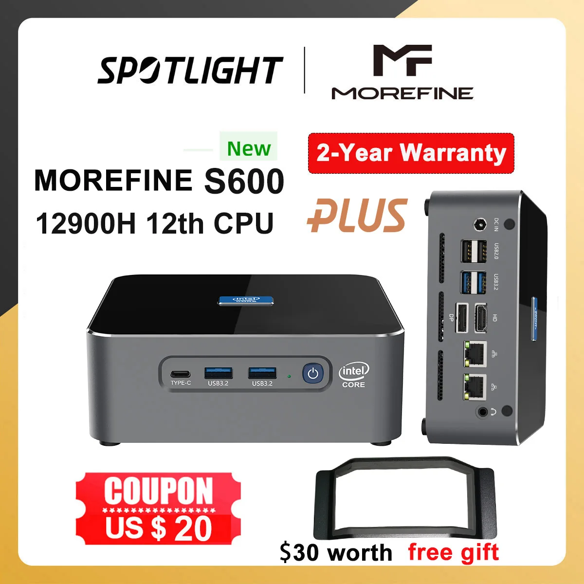 Morefine 12900h Mini Pc 12th Gen Intel Core I9 14 Core 20 Threads ...