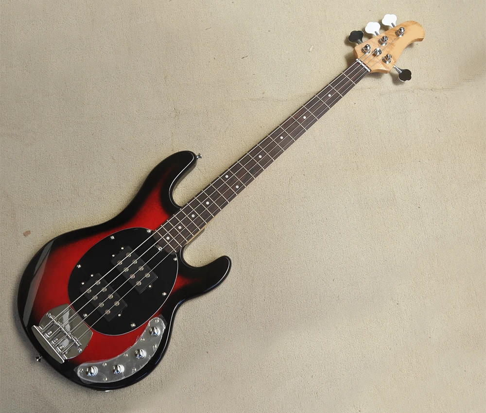4-Strings-Red-Electric-Bass-Guitar-with-Humbucker-Rosewood-Fretboard ...