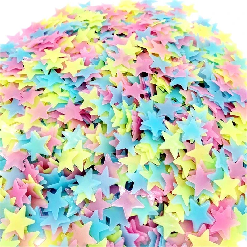 100Pcs-3D-Star-Wall-Stickers-Glow-In-The-Dark-Energy-Storage ...