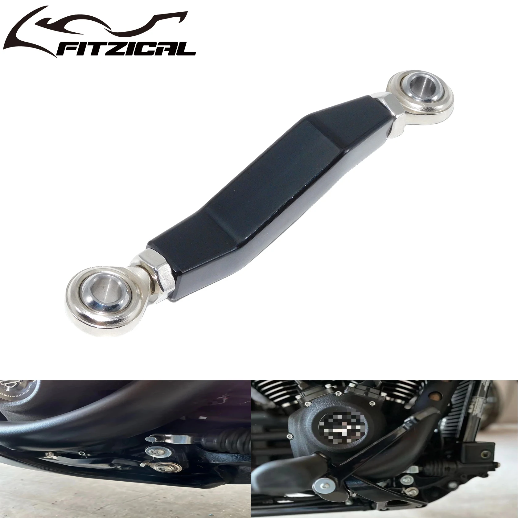 Motorcycle-Black-Mid-Controls-Brake-Pedal-Pushrod-Linkage-Arm-Link ...