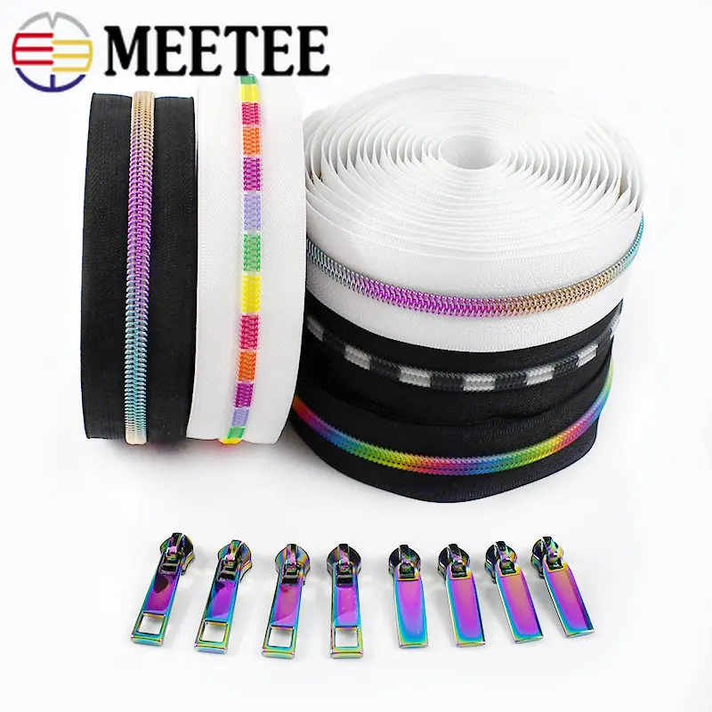 5# Nylon Zipper Tapes & Zip Slider Colorful Coil Tooth Zippers for ...