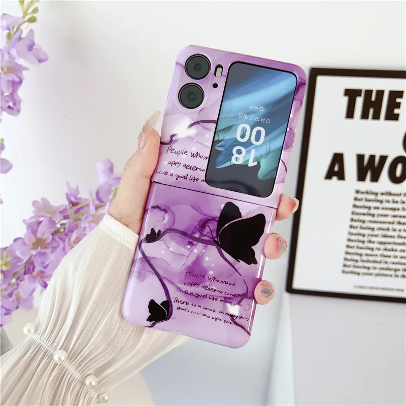 Purple-Butterfly-Phone-Case-For-OPPO-Find-N2-Flip-Cover-Protective ...