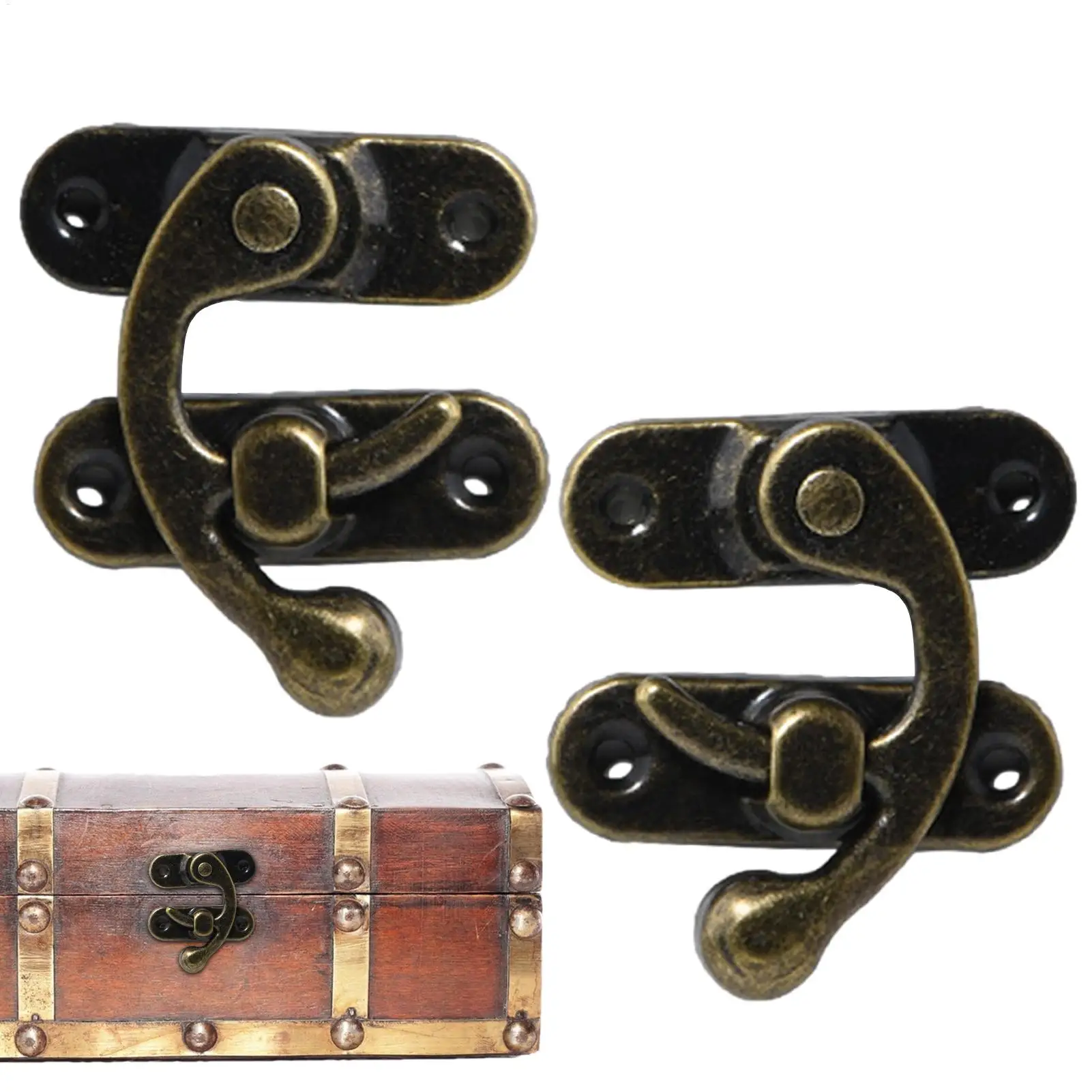 Antique Hook Hasp 2pcs Retro Antique Box Trigger Latch Lock Vintage ...