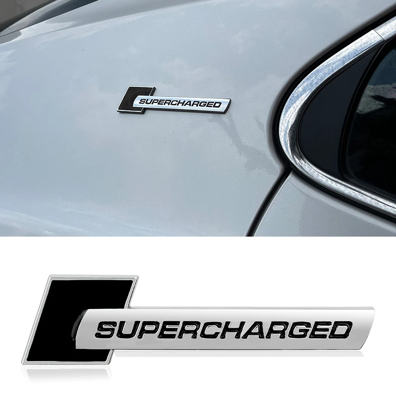 Supercharged 3D Metall Emblem Abkleber Aufkleber