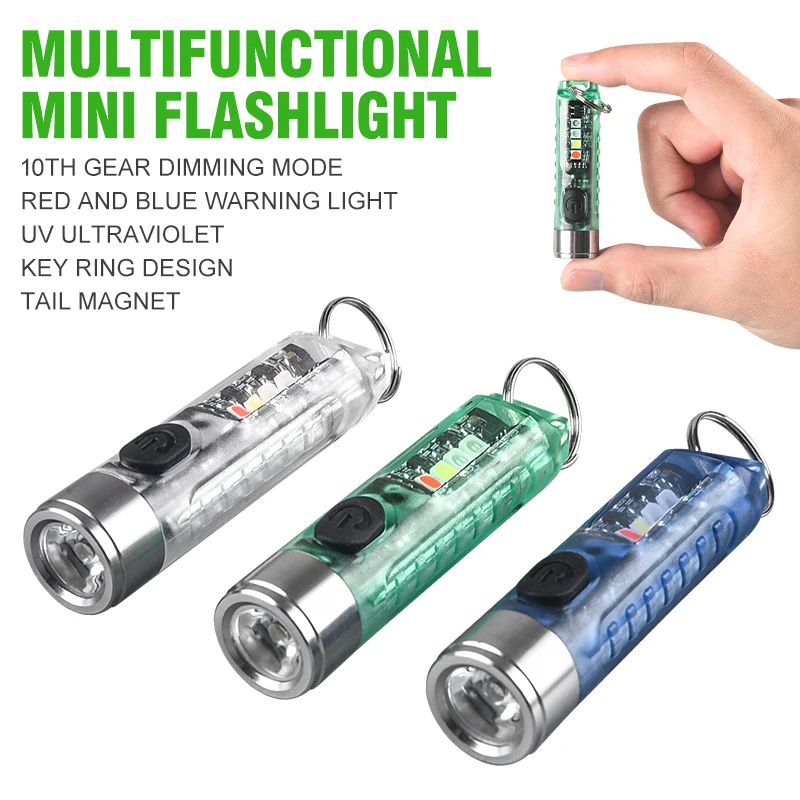 Mini Flashlight LED Multi-function Waterproof Keychain Flashlight ...