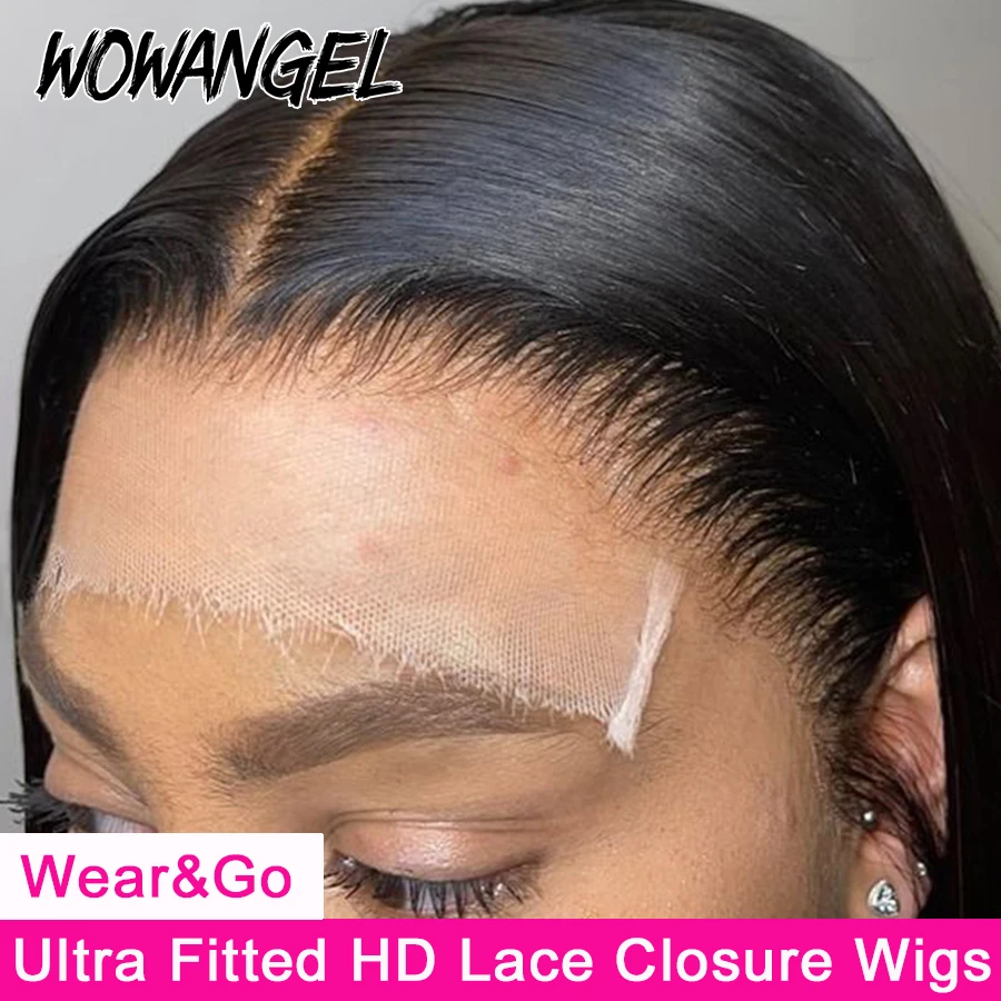 Wow-Angel-5x5-HD-Lace-Closure-Wigs-Human-Hair-Wig-Straight-250-Glueless ...