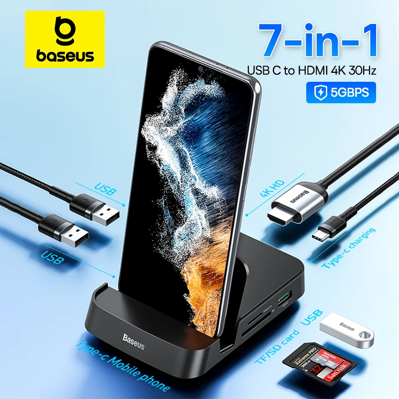 Baseus-USB-C-HUB-Dex-Station-to-USB-3-0-HDMI-Compatible-USB-HUB-for ...