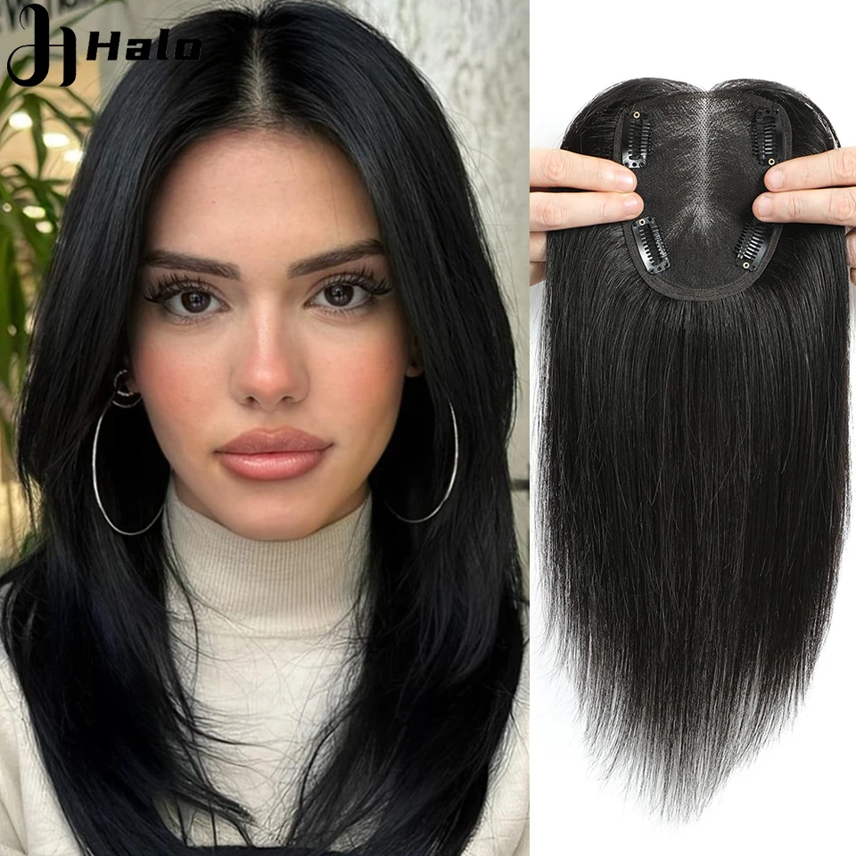 Halo-Natural-Human-Hair-Topper-Hairpiece-Daily-Wear-3D-Mid-Split-Eight ...