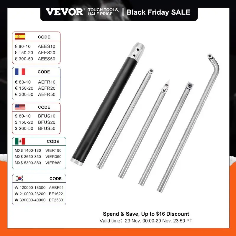 VEVOR-Carbide-Wood-Turning-Tools-for-Lathe-with-1-Handle-4-Replacement ...