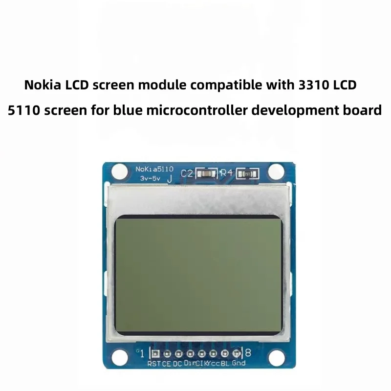 The-blue-microcontroller-development-board-uses-5110-screen-Nokia-LCD ...