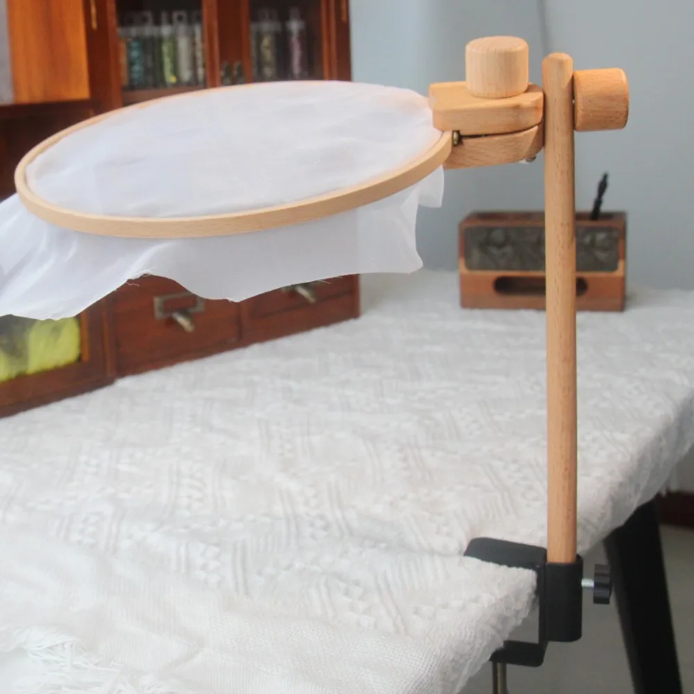 Embroidery Frame Lap Stand Desktop Hoop Holder Wood Cross Sticth Rack ...