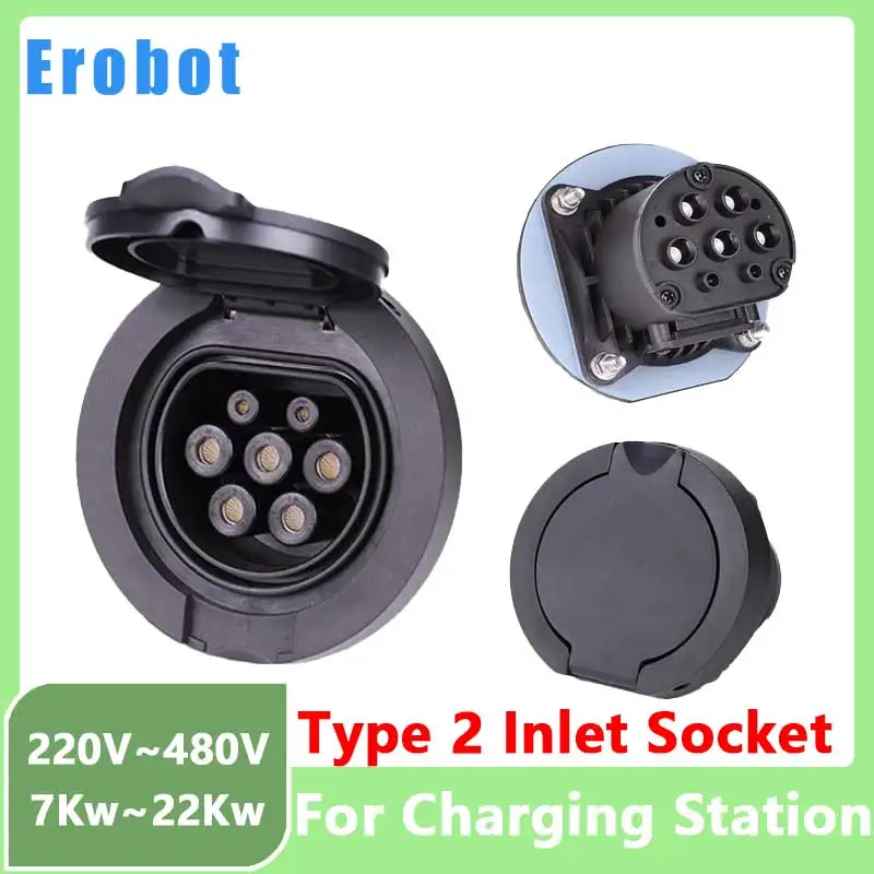 Erobot-Type-2-Inlet-Socket-AC-1-Phase-3-Phase-IEC-62196-2-32A-Female ...