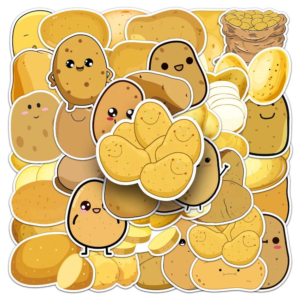 50PCS-Cartoon-Cute-Potato-Stickers-Fruit-and-Vegetable-Spud-Stickers ...
