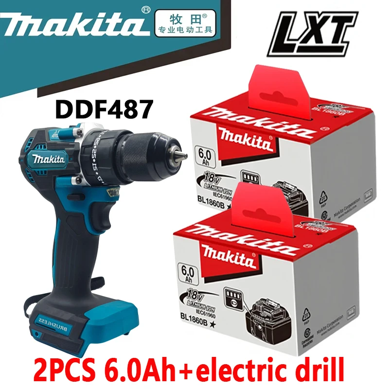 Makita Original DDF487 Cordless Driver Drill Brushless Electric Impact ...