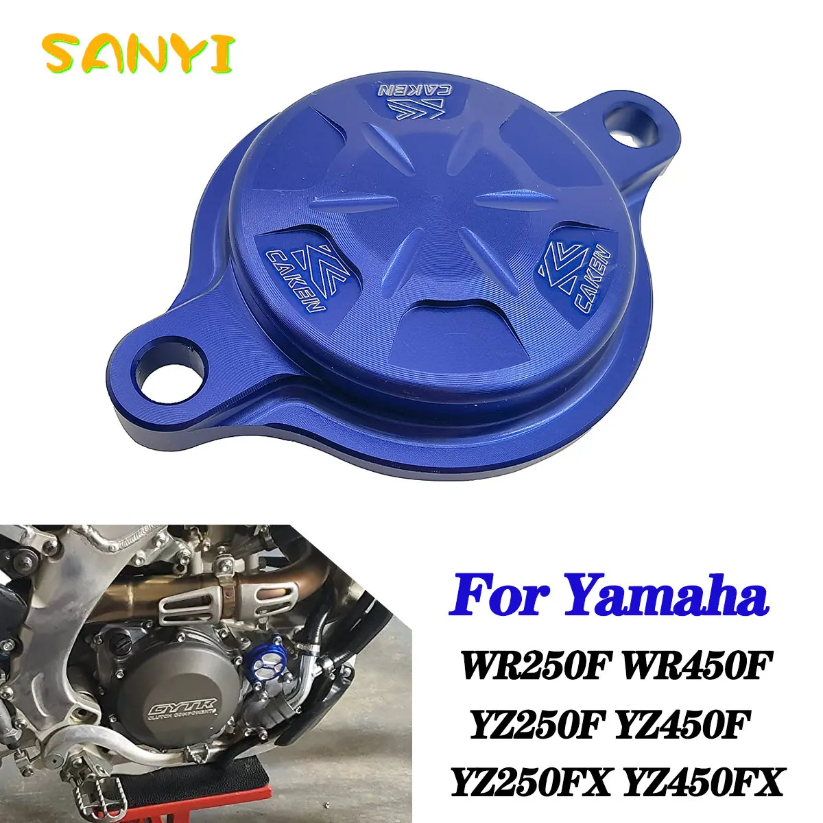 CAKEN CNC Aluminum Billet Oil Filteer Covers For Yamaha YZ250F YZ450F ...