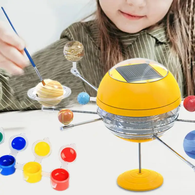 The-Solar-System-Planetary-Model-Rotates-Eight-Planets-Projection-3D ...