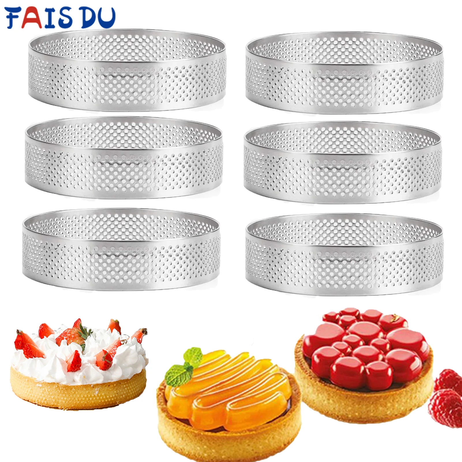 FAIS-DU-Perforated-Round-Tart-Ring-Stainless-Steel-Fruit-Pie-Tartlet ...