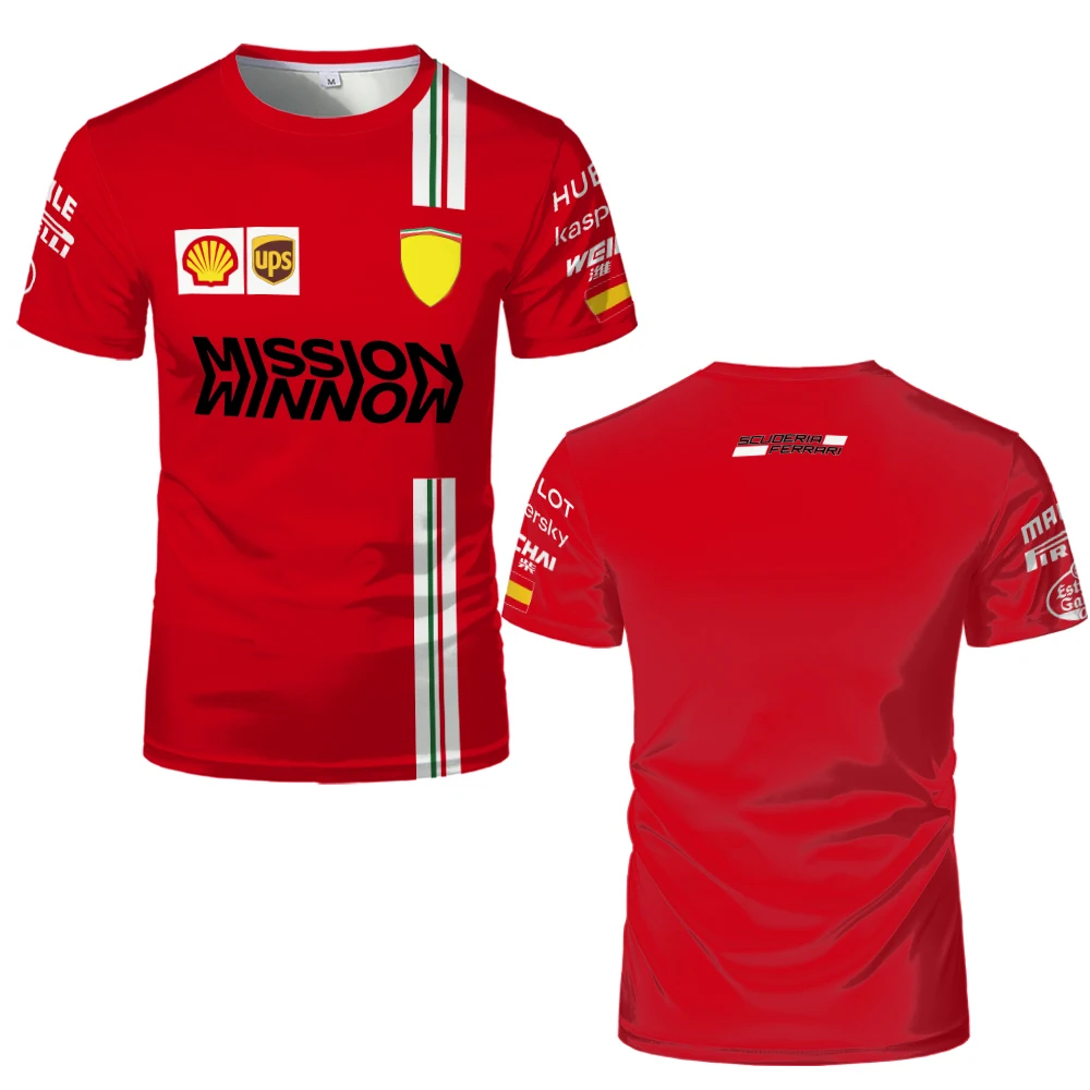 F1-Ferrari-T-Shirts-Formula-One-Racing-Car-3D-Print-Streetwear-Men ...