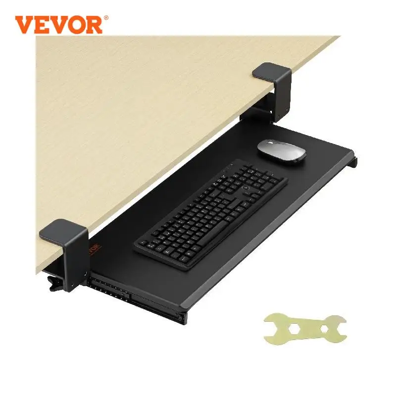 VEVOR-26-8in-Under-Desk-Keyboard-Tray-Slide-in-out-Ergonomic-Universal ...