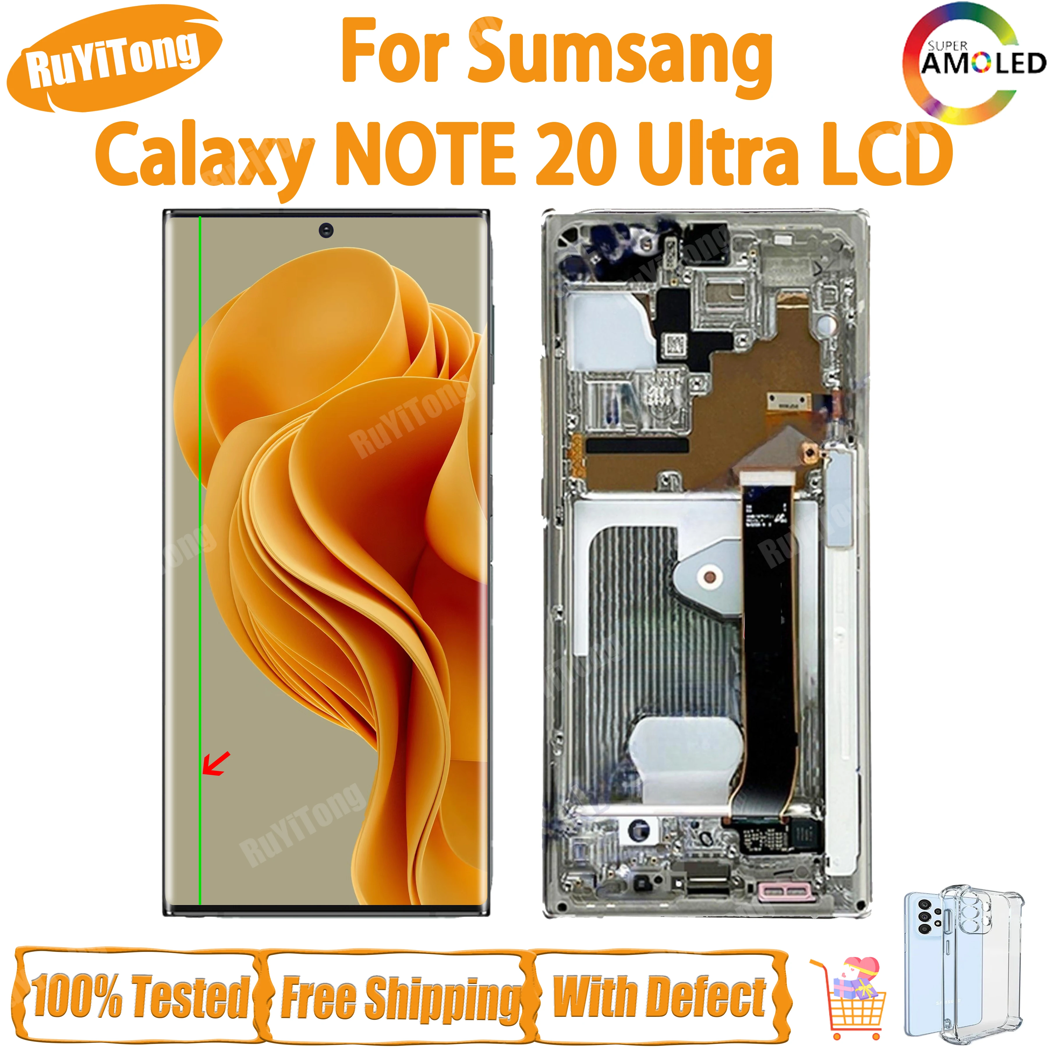 100-Tested-6-9-LCD-Screen-For-Samsung-Galaxy-NOTE-20-ULTRA-N985-N985F ...