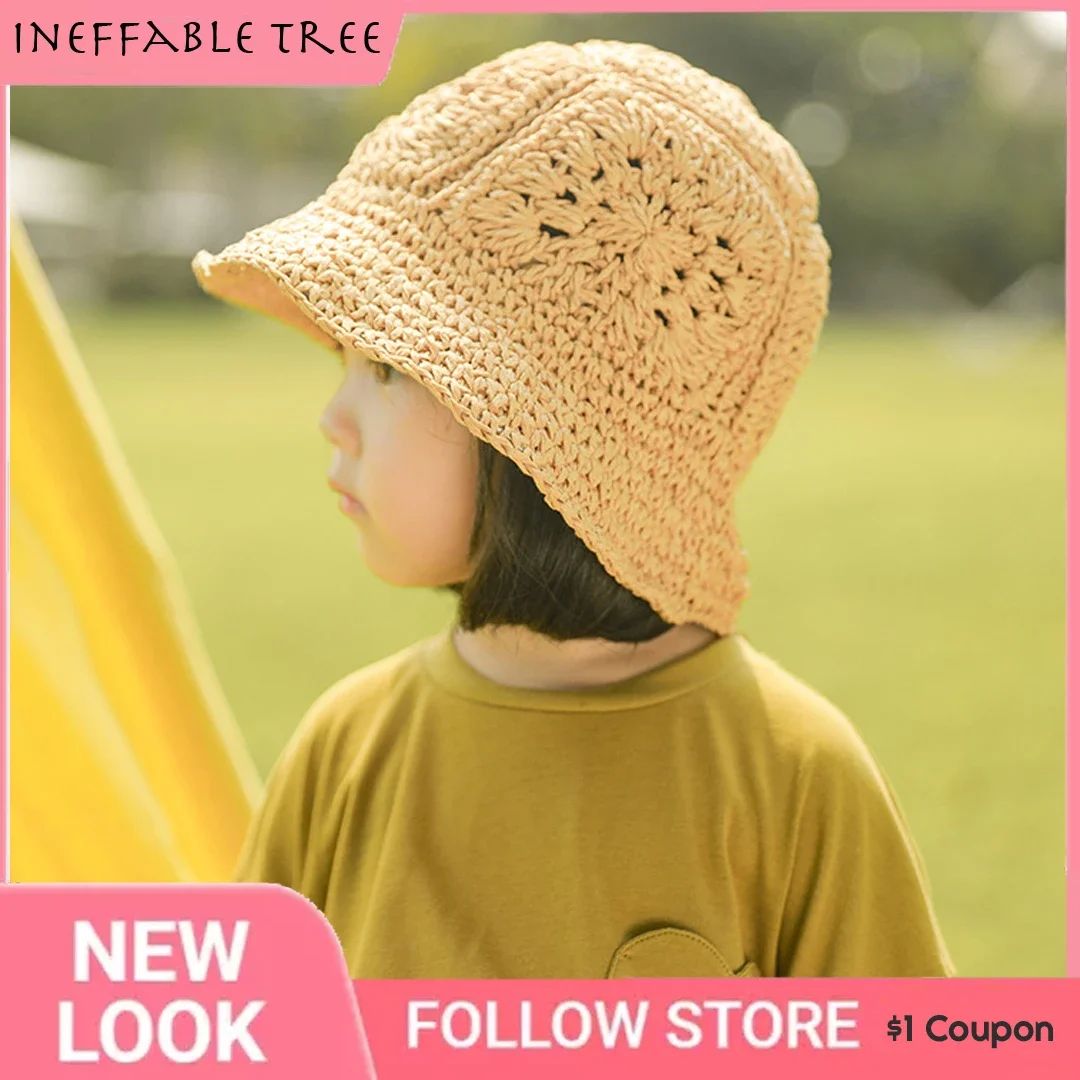 Summer-Baby-Straw-Hat-Kids-Casual-hollow-flower-Wide-Brim-Beach-UV ...