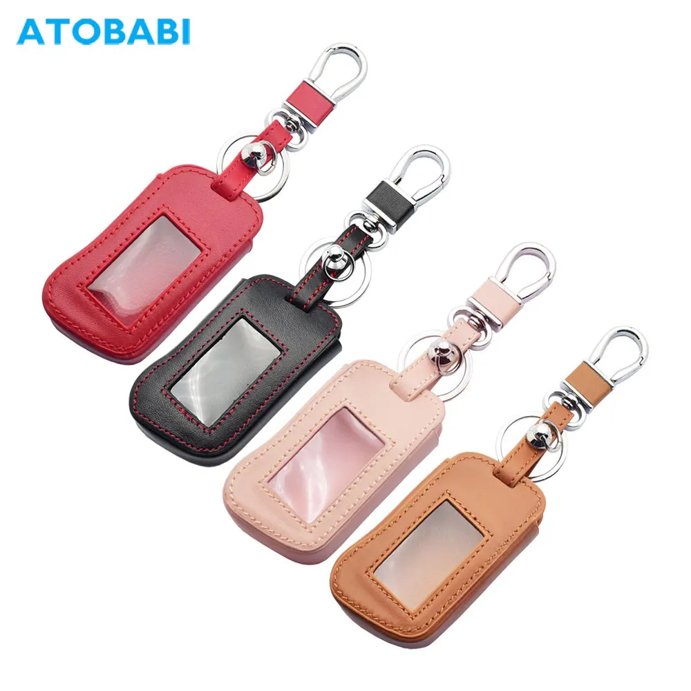 Real Leather Car Key Case For Starline A93 A63 A36 A39 A66 A96 Two Way ...