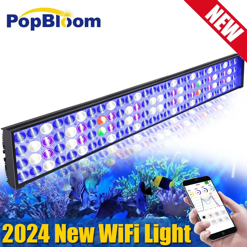NEW-PopBloom-Aquarium-LED-Lighting-Marine-Aquarium-Lamp-Full-Spectrum ...