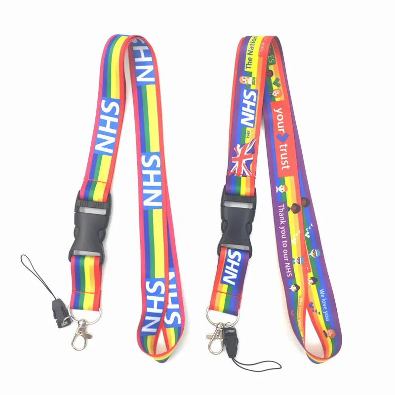 NHS-Rainbow-Print-Lanyard-Keychain-for-Key-Phones-ID-Tag-Badge-Holder ...