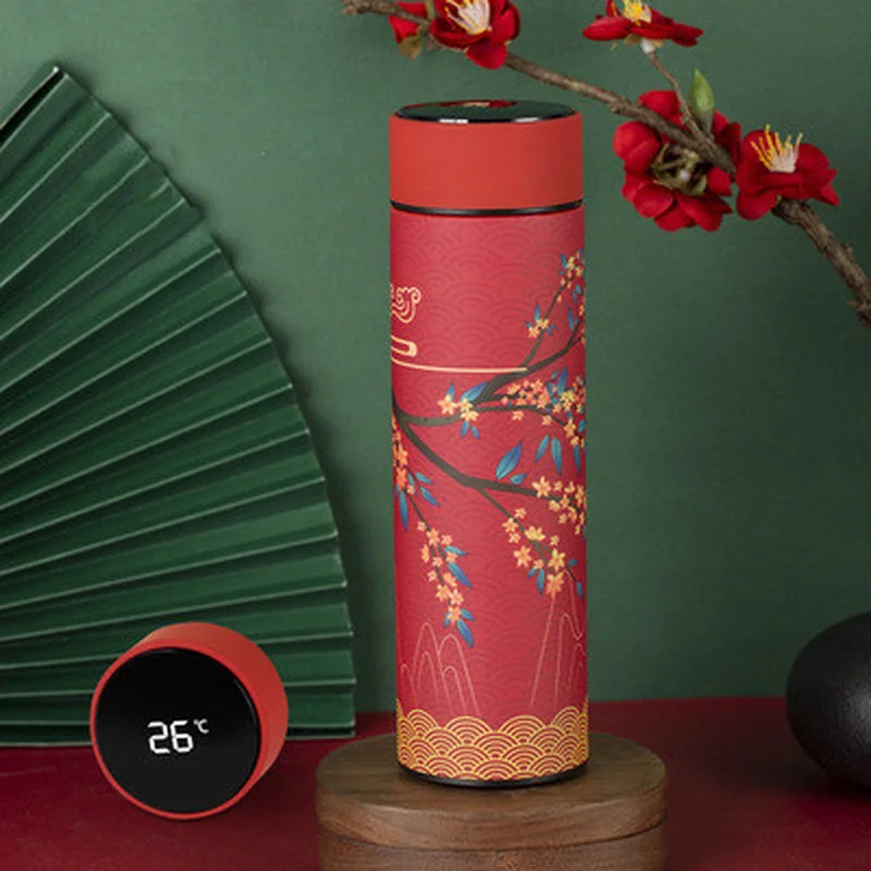 Botella térmica de estilo chino, termo portátil con pantalla ...