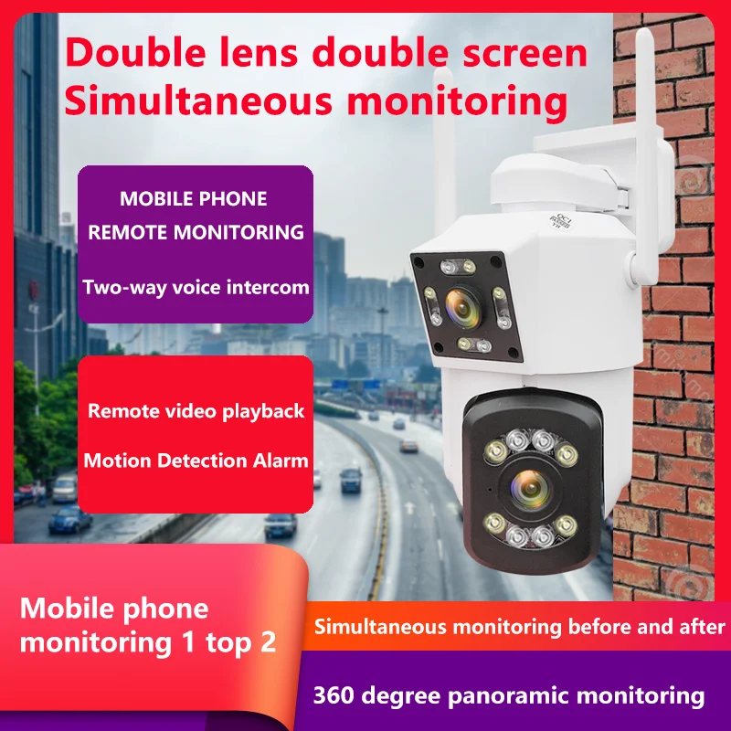 Dual-lens-dual-picture-4K-HD-surveillance-camera-mobile-tracking-wifi ...
