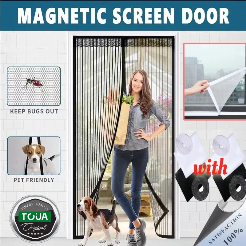 Anti-Mosquito-Magnetic-Screen-Door-Curtains-Fly-Insect-Screen-Door-Mesh ...